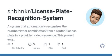 Github Shbhnkrlicense Plate Recognition System A System That Automatically Recognizes The
