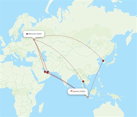 All Flight Routes From Moscow To Jakarta Svo To Cgk Flight Routes