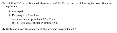 Solved Let SR Be Bounded Above And UR Prove That Chegg