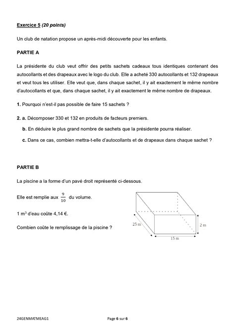 Sujet Maths Brevet 2024 Et Sa Correction Détaillée