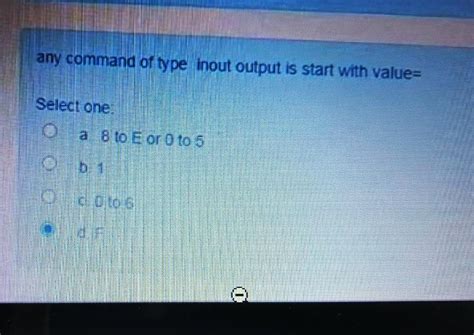 Solved Any Command Of Type Inout Output Is Start With Value