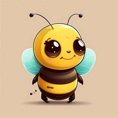 Premium Ai Image Cartoon Bee With Eyes And A Bee Tail Generative Ai
