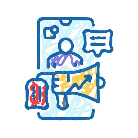 Influencer Marketing Icon Doodle Illustration Stock Illustration