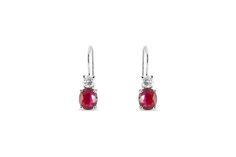 Adco Diamond Custom Dangling Ruby And Diamond Earrings