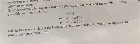 Solved An Appropriate Exam Common Subsequence C Given A