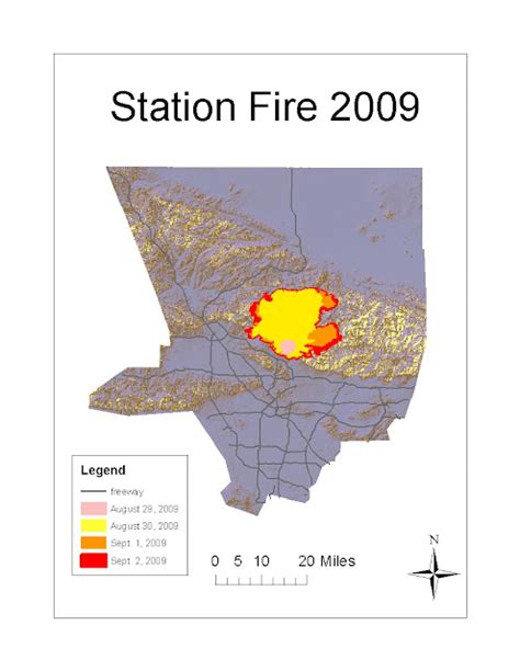 Geog Intro To Gis Lab Mapping The Station Fire In Arcgis