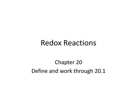 Ppt Redox Reactions Powerpoint Presentation Free Download Id2560273