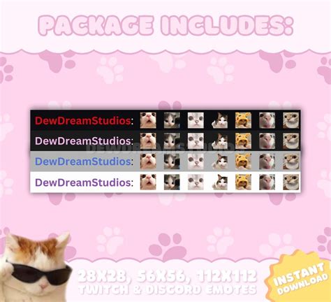 350 Animated Cat Emotes Pack For Twitch Youtube Discord Kick Cute