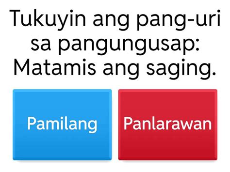 Pang Uring Panlarawan At Pang Uring Pamilang Quiz