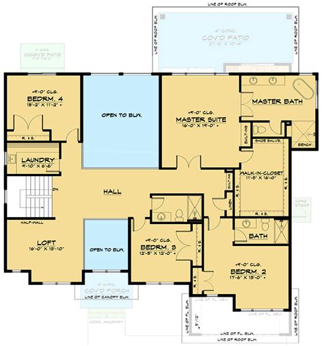 2 Story Contemporary House Plan With 3 Car Tandem Garage Floor Plan
