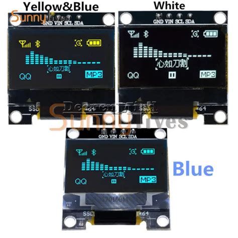0 96 128X64 YELLOW BLUE WHITE OLED I2C IIC Serial LCD LED SSD Display SSD1306 6 80 PicClick AU