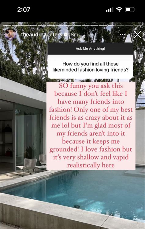 Yet Another Ama From Audrey Where Shes Again Claiming To Love Fashion Girl You Dont Love