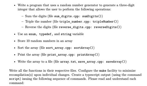 Solved Write A Program That Uses A Random Number Generator Chegg