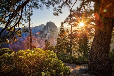 Sunrise On Glacier Point Yosemite National Park California Stock