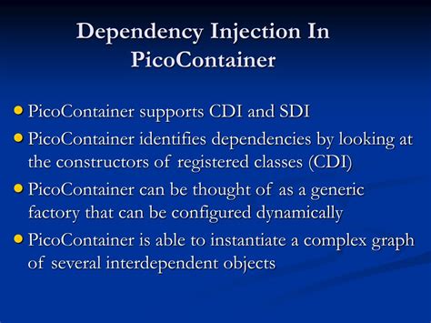 Ppt Lightweight Containers In Java Picocontainer Overview Powerpoint