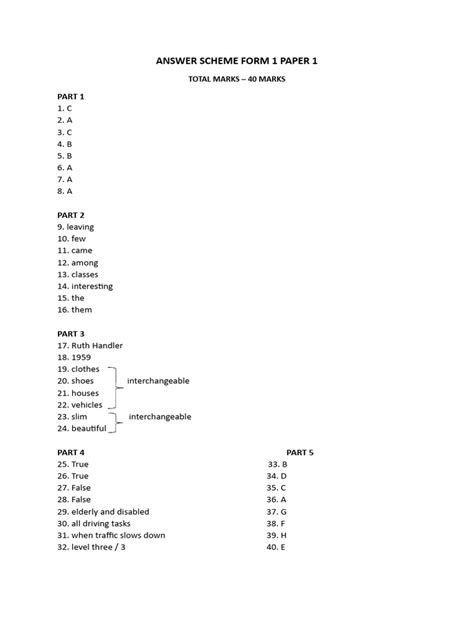 Answer Scheme Form 1 Paper 1 Pdf