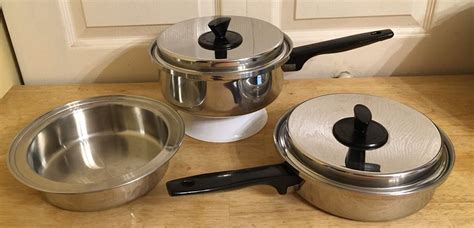Vintage Echo Prudential Ware Waterless Cookware Five Pieces Ss 304