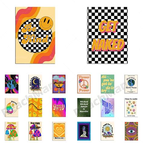 점쟁이 타로 자기 사랑 체스 판 음양 무지개 세계 사이키델릭 히피 Y2k 덴마크 파스텔 벽 아트 장식 포스터 Aliexpress