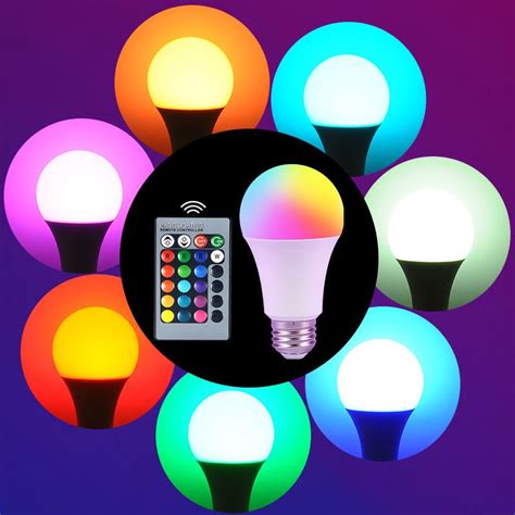 หลอดไฟ Led 7w Rgbw โคมไฟ E27 เปลี่ยนสีได้ 16 หลอด ด้วยรีโมทคอนโทรล