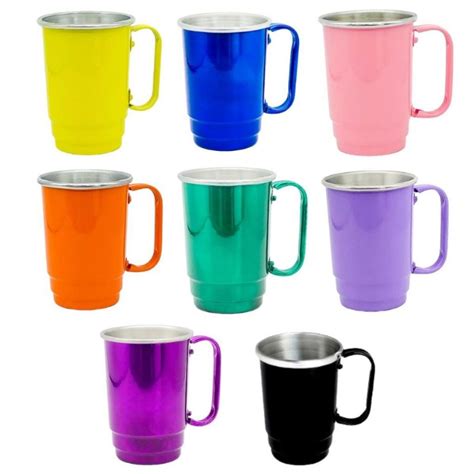 Caneca Borda Polida Aluminio Colorida Ml Cerveja Chopp Shopee Brasil