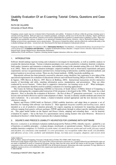 Pdf Usability Evaluation Of An E Learning Tutorial Criteria