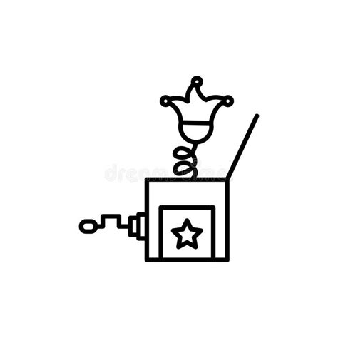 Jack In The Box Icon Set Prank Joke Box With Jester Hat Vector Symbol