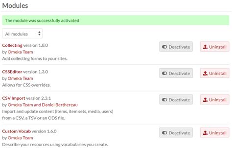 Modules Management Omeka S User Manual