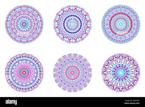 Round Circular Stone Ornament Mandala Set Ornamental Ornate Geometrical Vector Designs