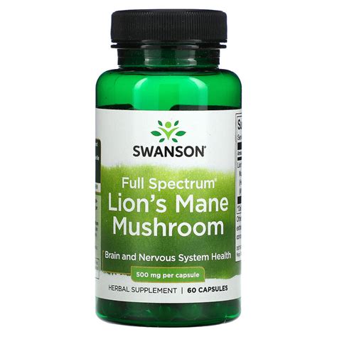 Swanson Full Spectrum Lion S Mane Mushroom 500 Mg 60 Capsules IHerb