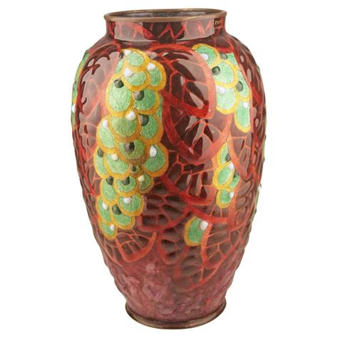 Camille Fauré Enamel Flora Vase For Sale At 1stdibs