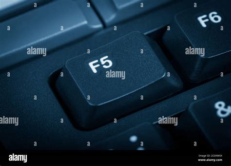 Electronic Collection Detail Computer The Focus On F5 Key Toning Is Blue Stock Photo Alamy