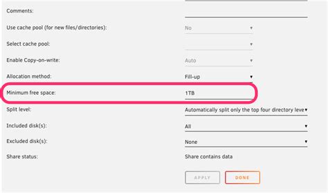 Unraid Ignoring Minimum Free Space Setting For A Share General