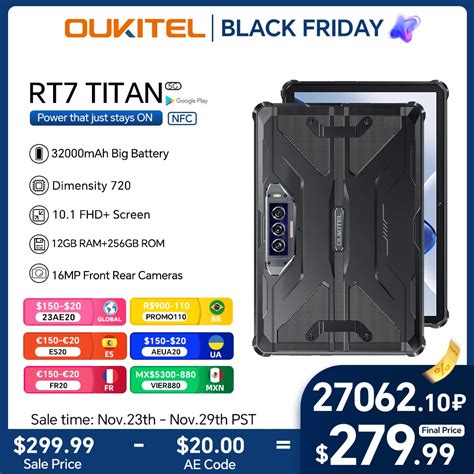 Oukitel Rt7 Titan 5g Rugged Tablet 10 1 Fhd 32000mah 24gb 256gb Android 13 Tablet 48mp 