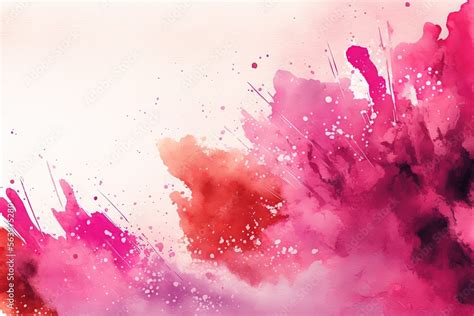 Poster Foto fond texturé de peinture aquarelle rouge et rose en tâches