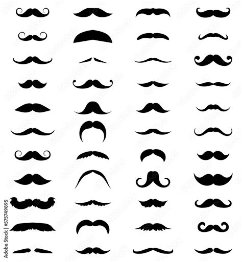 Mustache Collection Set Vector Different Mustache Collection Vector