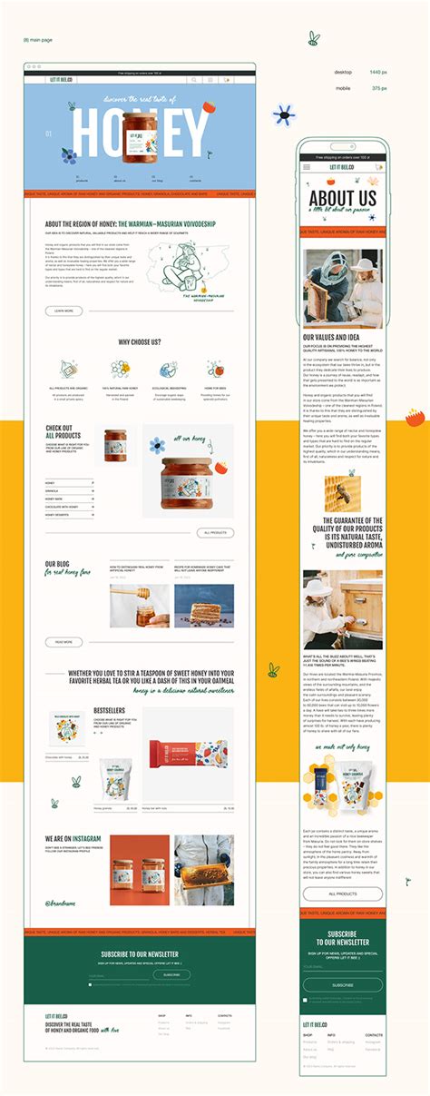 online store of honey ux ui design behance