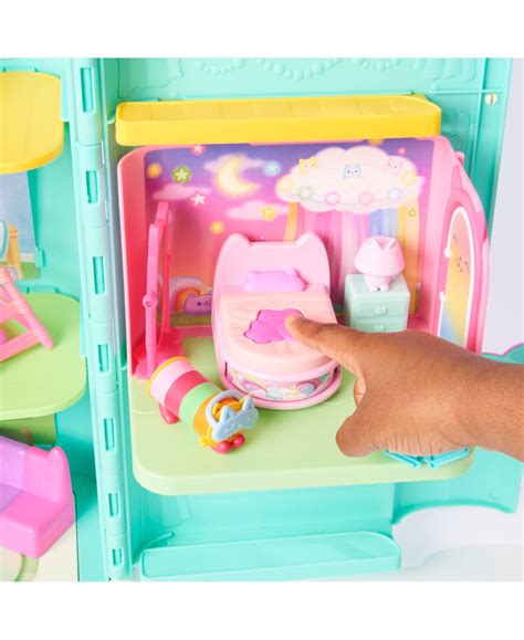Gabbys Dollhouse Dreamworks Sweet Dreams Bedroom With Pillow Cat