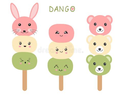 Vector Illustration Dango Colorful Style Stock Illustration