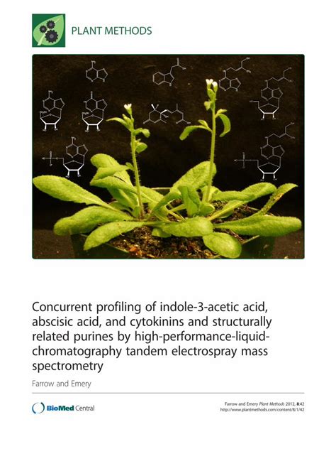 Pdf Concurrent Profiling Of Indole 3 Acetic Acid Abscisic Acid