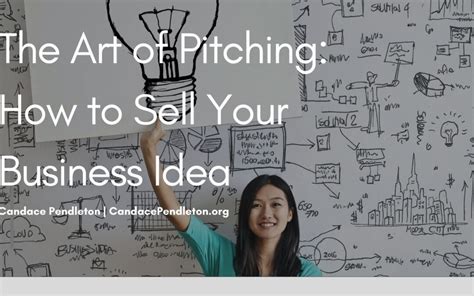 The Art Of Pitching How To Sell Your Business Idea Candace Pendleton