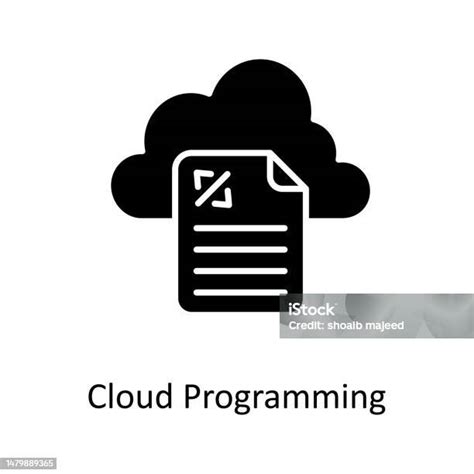 Cloud Programming Vector Solid Icons Simple Stock Illustration Stock