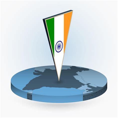 Premium Vector India Map In Round Isometric Style With Triangular 3d