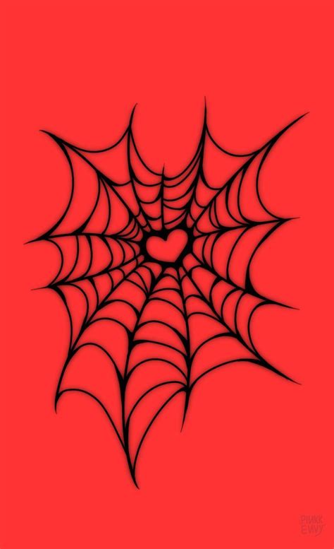 Heart Spiderweb Red And Black Halloween Wallpaper