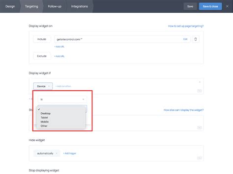 How To Set Up Targeting For Widgets Getsitecontrol