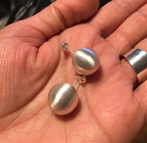 Sphere Earrings Brushed Silver Earrings Brushed Silver Silver