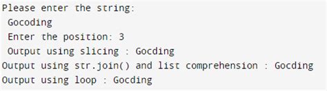 Program To Remove Ith Character From The Given String Using Python Go