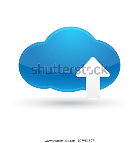 Blue Cloud Upload Icon Stock Vector Royalty Free 107951507 Shutterstock