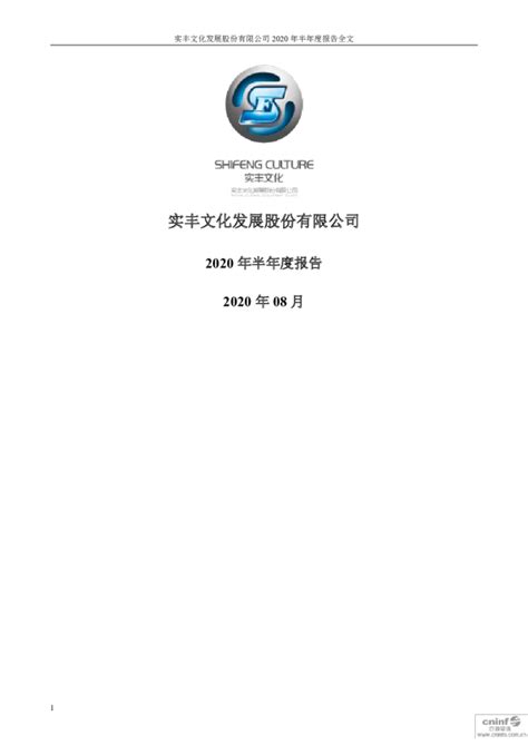 实丰文化：2020年半年度报告