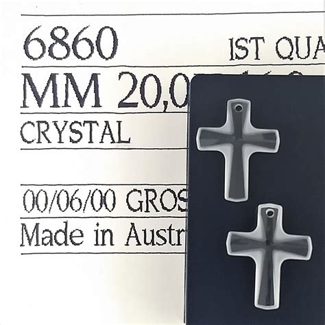 Vintage Swarovski Crystal Pendant Cross Shape Crystal Mm X