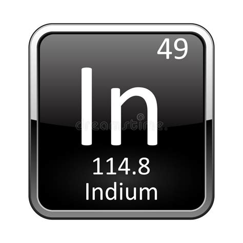 The Periodic Table Element Indium Vector Illustration Stock Vector